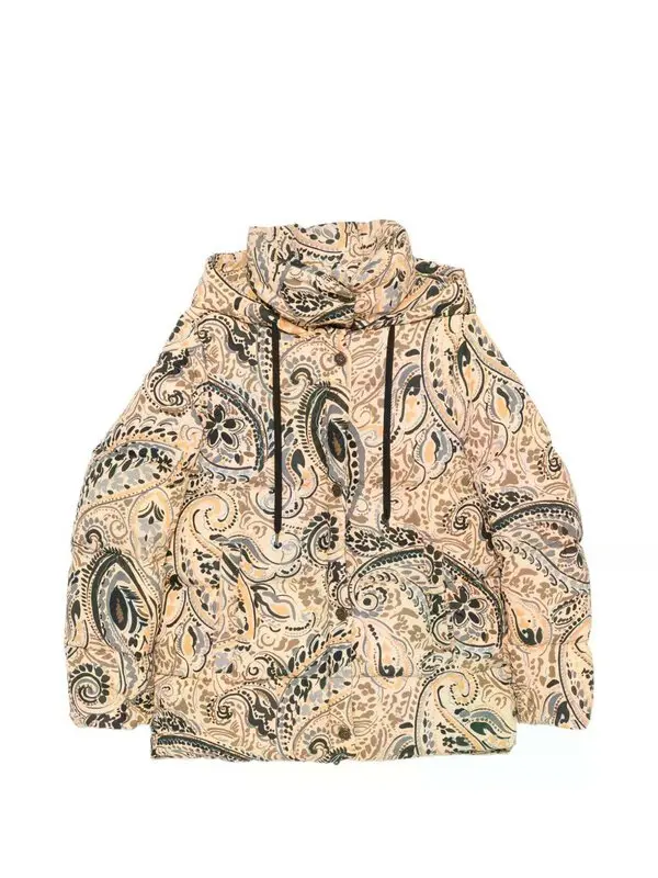 Etro Paisley-print Hooded Padded Jacket - Neutrals