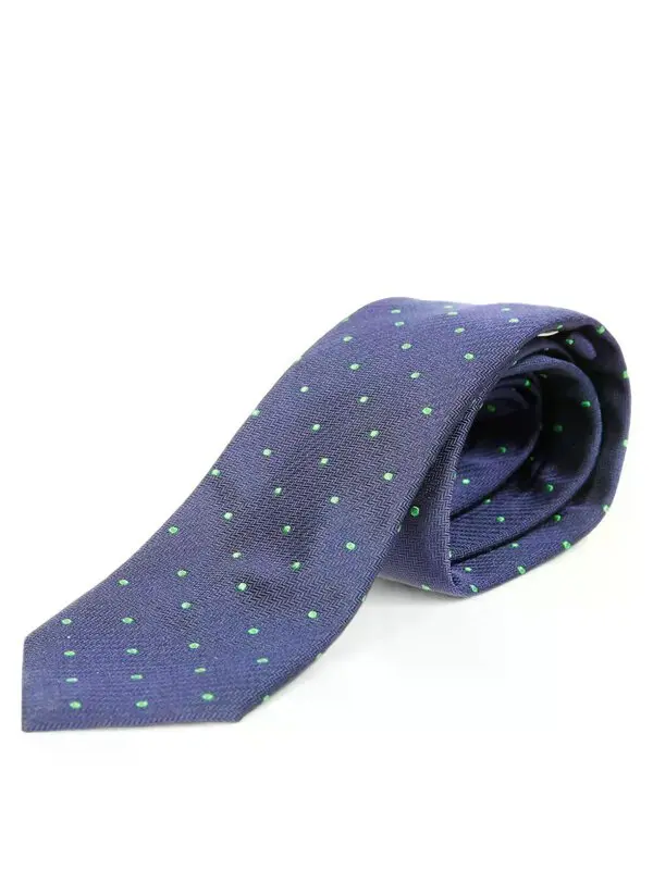 Altea Polka-dot Herringbone-weave Tie