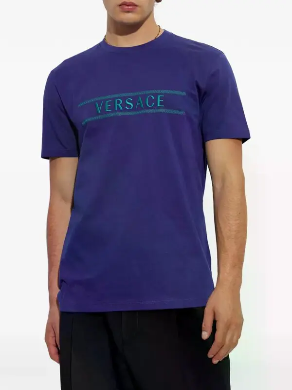 Versace Logo-embroidered T-shirt