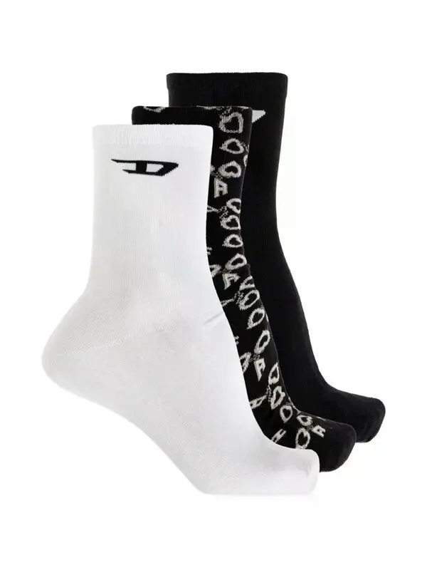 DIESEL® Handcuff Motif Crew Socks - Black