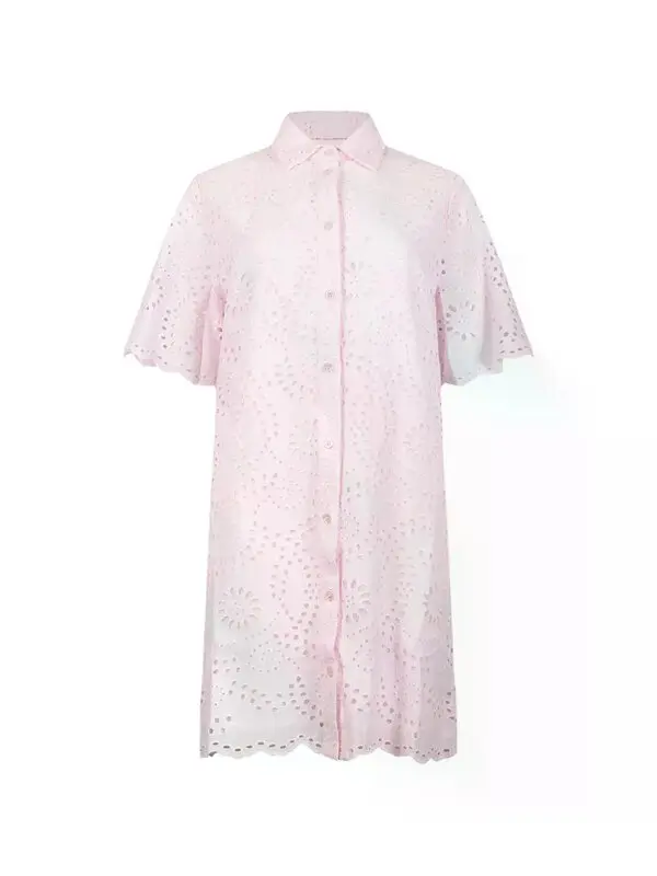 MC2 SAINT BARTH Broderie-anglaise Scalloped-edge Dress