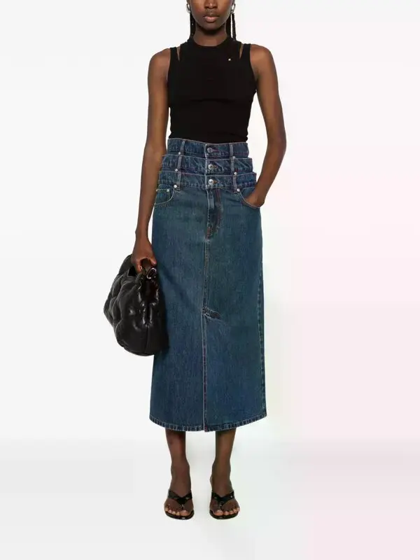 Viktor & Rolf Triple-layer Denim Maxi Skirt
