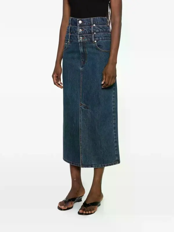 Viktor & Rolf Triple-layer Denim Maxi Skirt