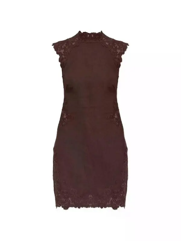 Cult Gaia Riti Embroidered Woven Mini Dress - Brown
