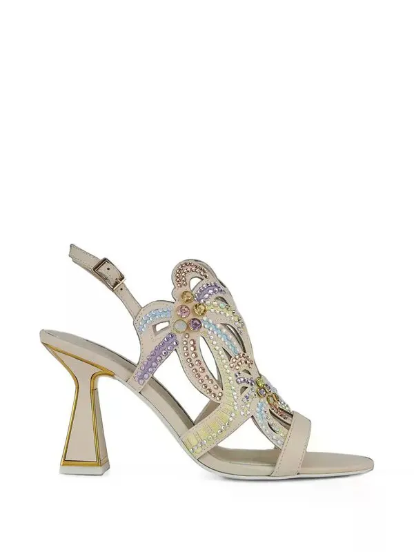 KAT MACONIE Kiawa Crystal-embellished Cut-out Sandals - White