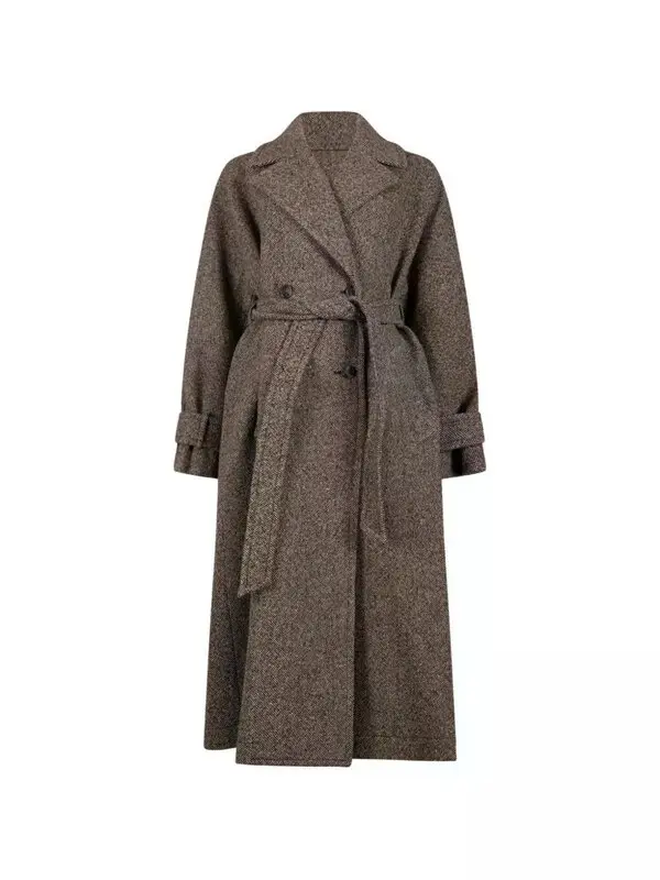 Max Mara Double-breasted Belted Coat - Brown