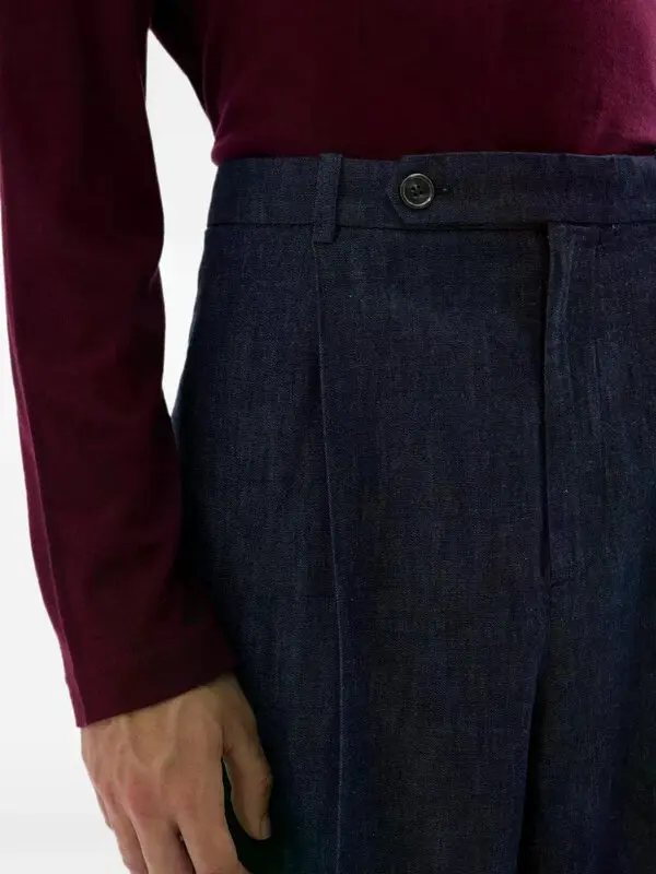 JIL SANDER Relaxed-fit Lightweight-cotton-chambray Trousers With Front Pleats