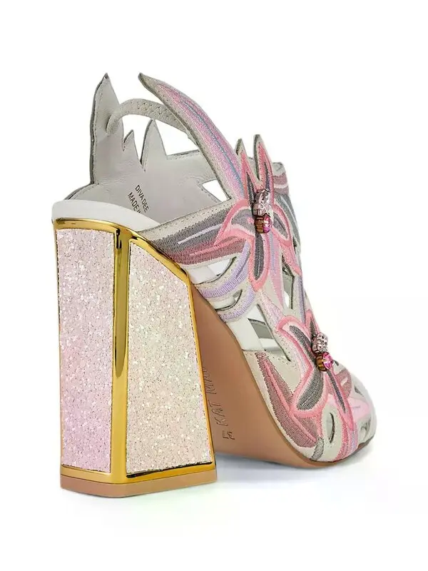 KAT MACONIE Diva Dee Floral-embroidered Sandals