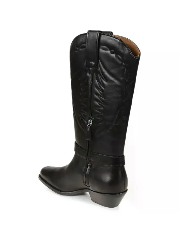 Patrizia Pepe Embroidered Leather Cowboy Boots