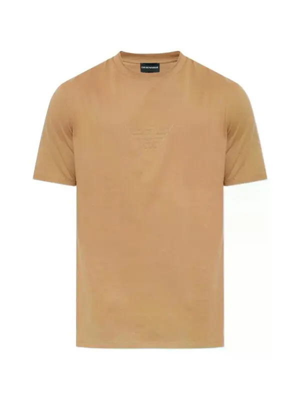 Emporio Armani T-shirt Essential Slim-fit In Pima Cotton Jersey - Neutrals