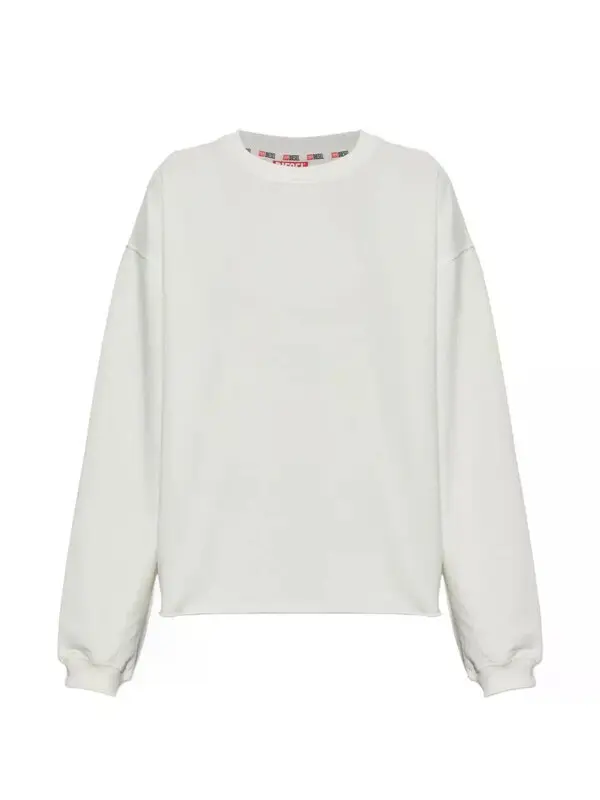DIESEL® Peached Sweatshirt With Raw Hem - White