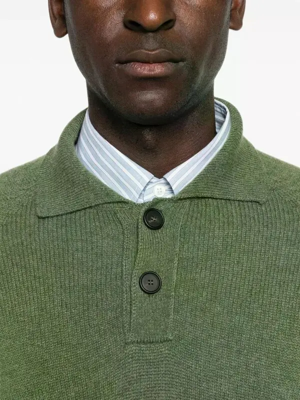 Tagliatore Voltaire Fine-knit Long-sleeve Polo Shirt
