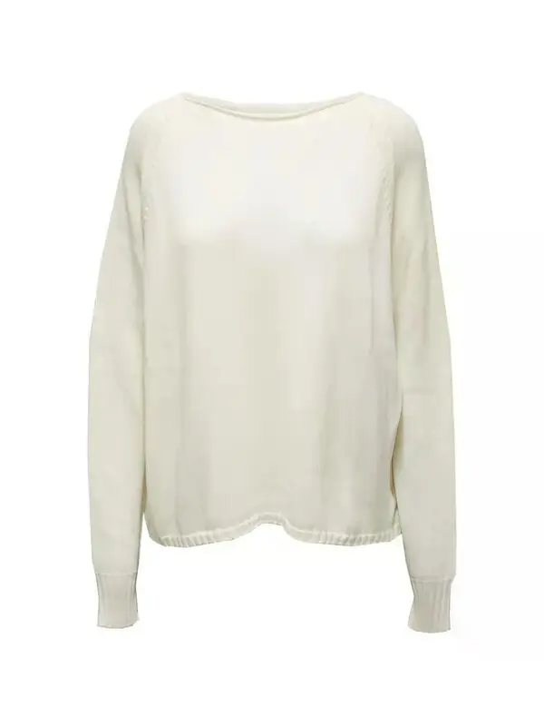 MA'RY'YA Raglan-sleeve Boat-neck Sweater - White