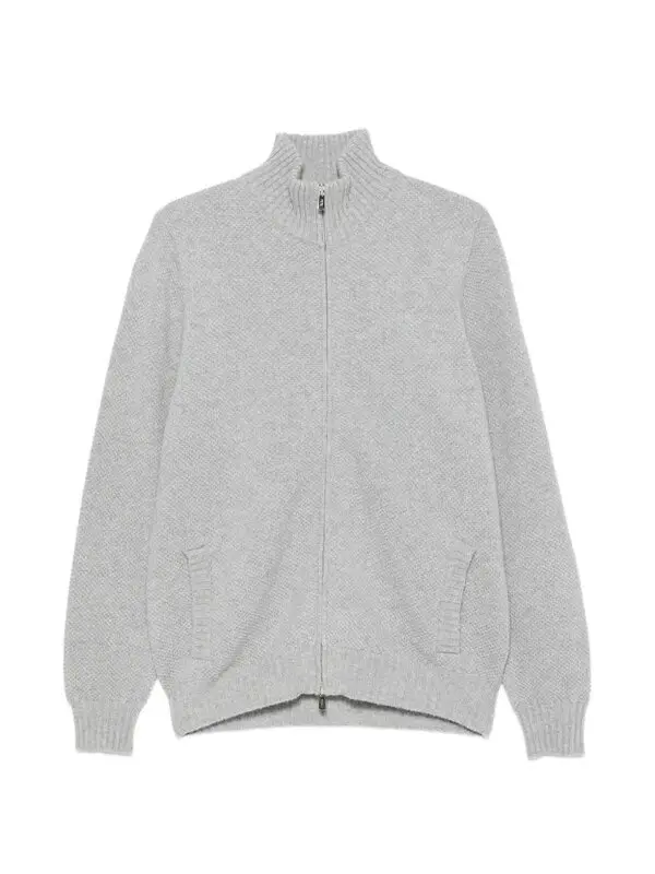 Fedeli Zip-fastening Waffle-knit Cardigan