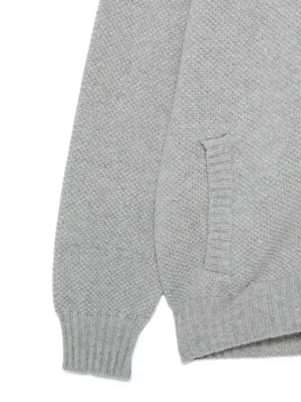 Fedeli Zip-fastening Waffle-knit Cardigan