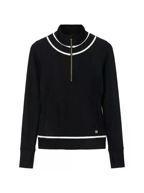 HOUSE OF GRAVITY Ribbed Contrast-trim Hooded Sweatshirt