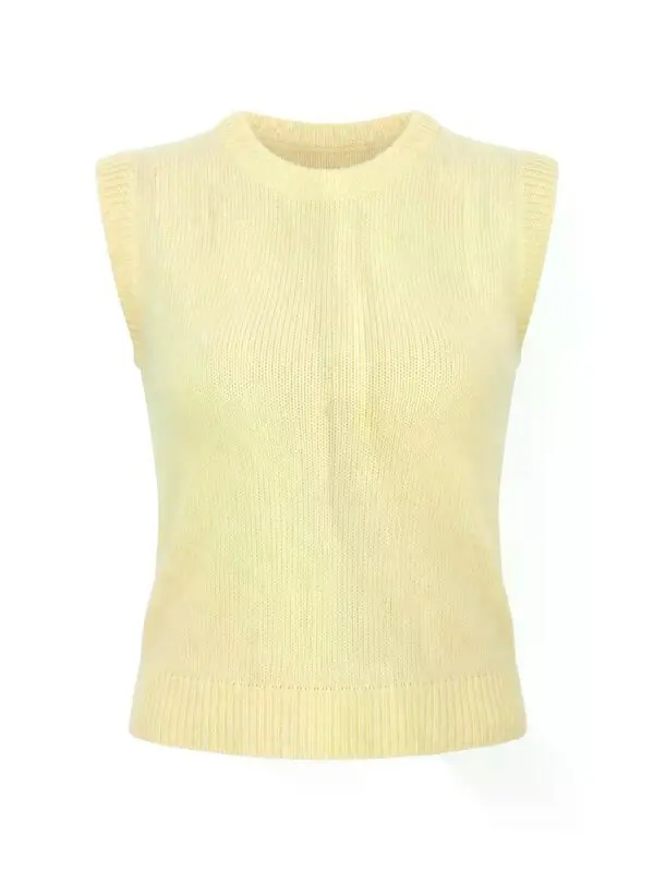 ROBERTO COLLINA Ribbed-trim Sleeveless Top - Yellow