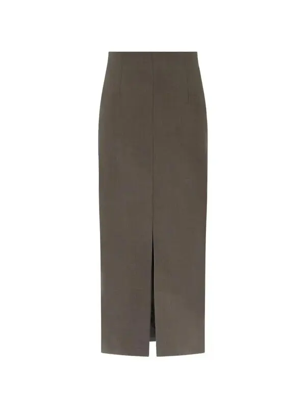 Paul & Shark Front-slit Pencil Midi Skirt - Brown