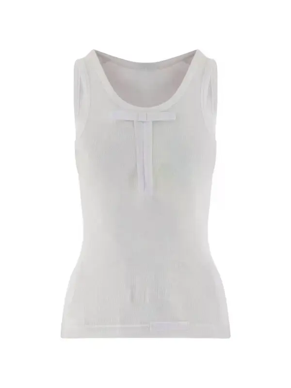 ALAINPAUL Ribbed Bow-detail Vest Top