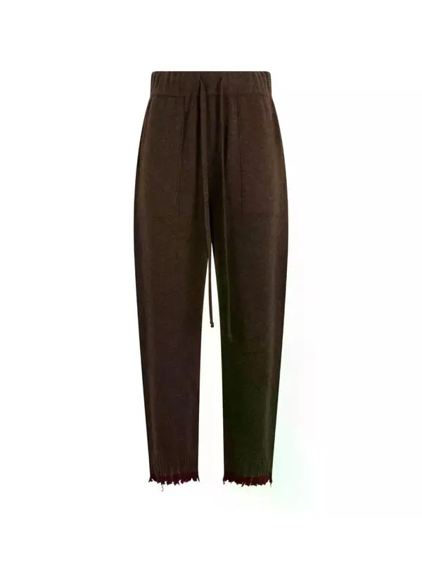 UMA WANG Drawstring Frayed-edge Trousers
