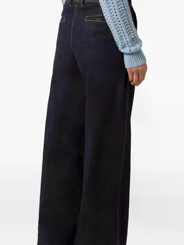 Paul & Shark Contrast-stitch Wide-leg Jeans
