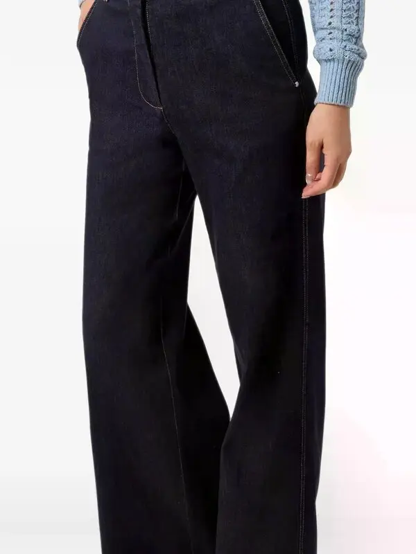 Paul & Shark Contrast-stitch Wide-leg Jeans