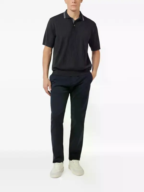 Paul & Shark Ribbed Striped-detail Polo Shirt