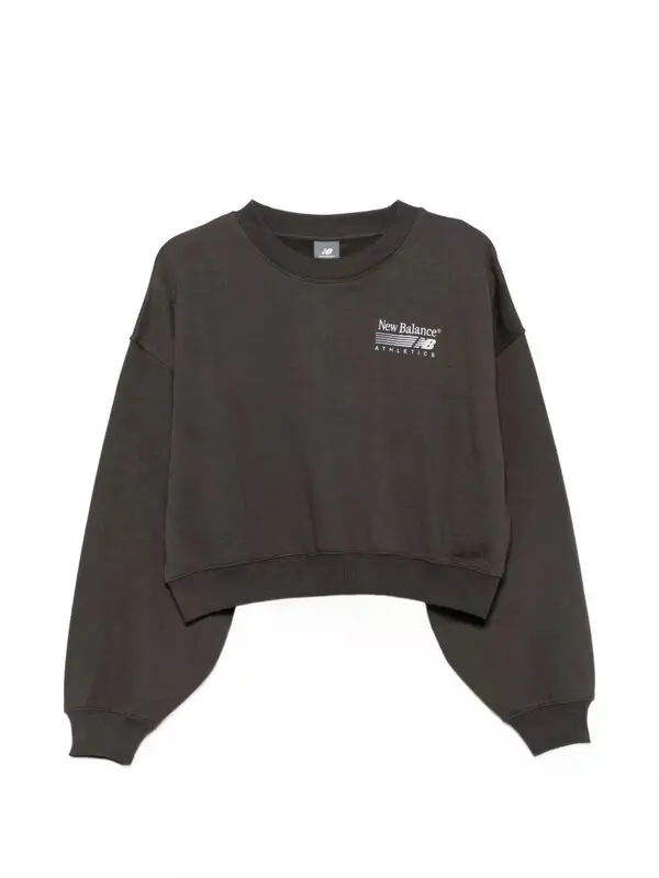 NEW BALANCE Trackside Logo-embroidery Cropped Sweatshirt