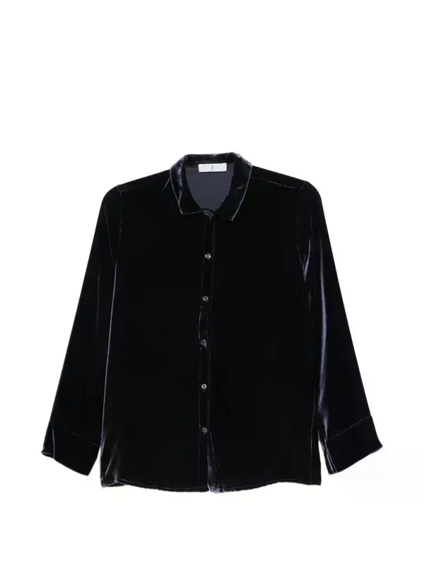 WHYCI Velvet Long-sleeve Pyjama Shirt