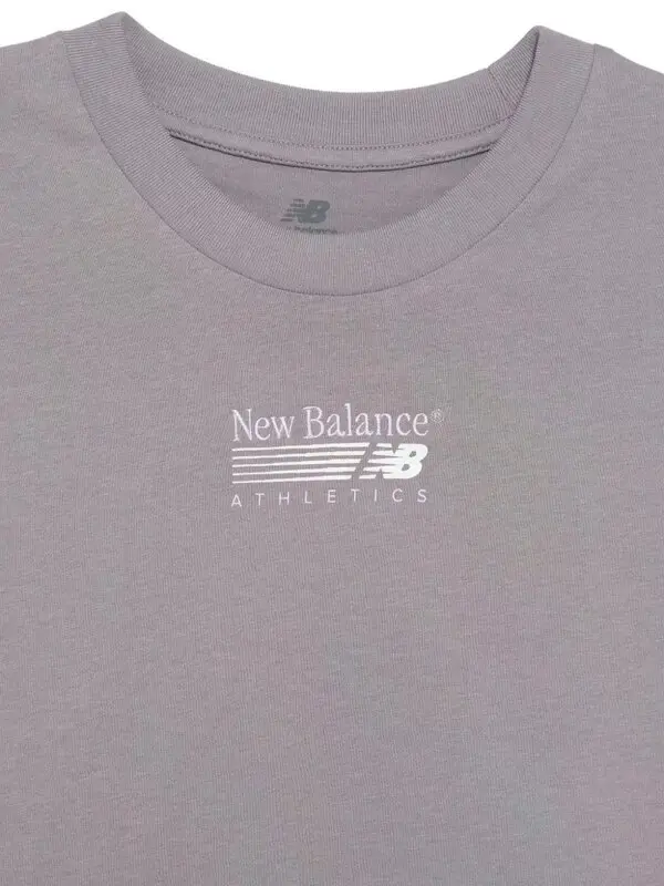 NEW BALANCE Trackside Logo-embroidery Cropped T-shirt