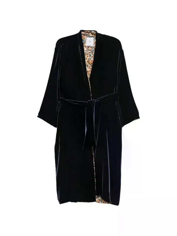 WHYCI Belted Velvet Dressing Gown