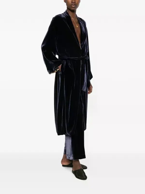 WHYCI Belted Velvet Dressing Gown