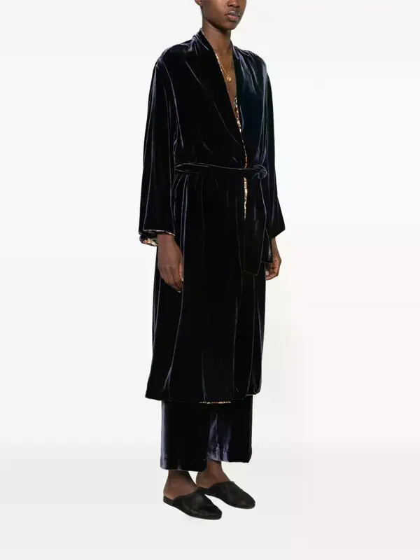WHYCI Belted Velvet Dressing Gown