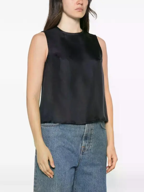 WHYCI Satin-finish Sleeveless Blouse