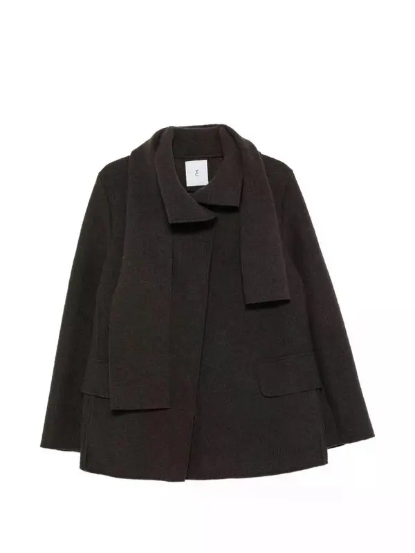 WHYCI Scarf-detail Flap-pocket Coat
