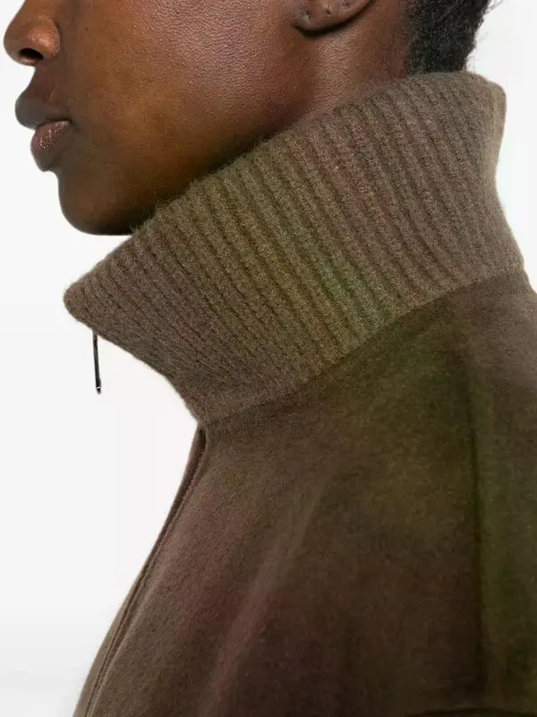 LOU ANDREA Ribbed-trim Flap-pocket Jacket