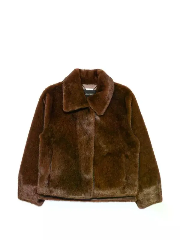 LOU ANDREA Collared Faux-fur Jacket - Brown