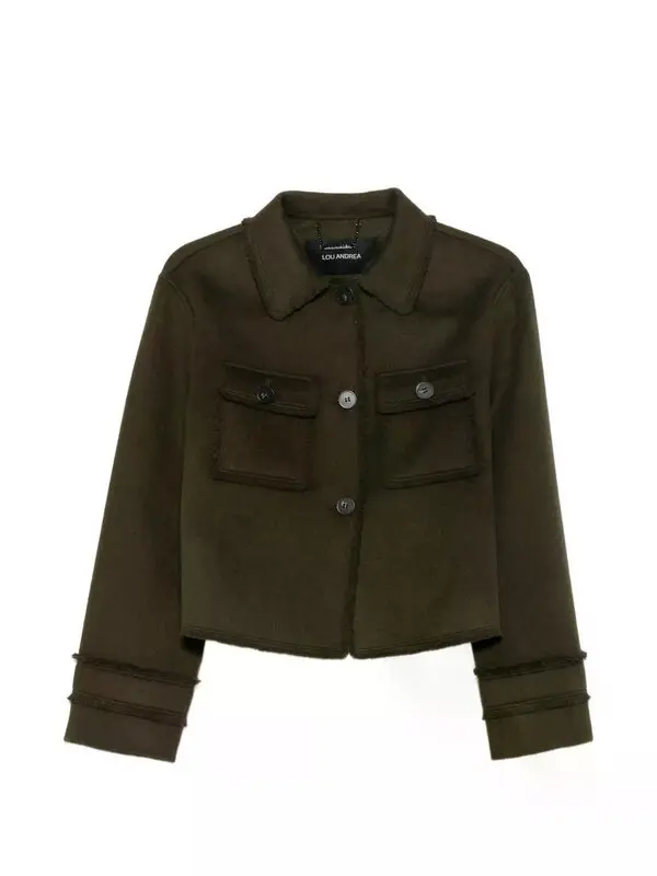 LOU ANDREA Raw-edge Pocket-detail Jacket