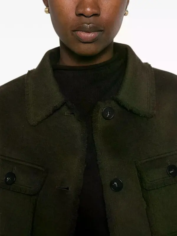 LOU ANDREA Raw-edge Pocket-detail Jacket