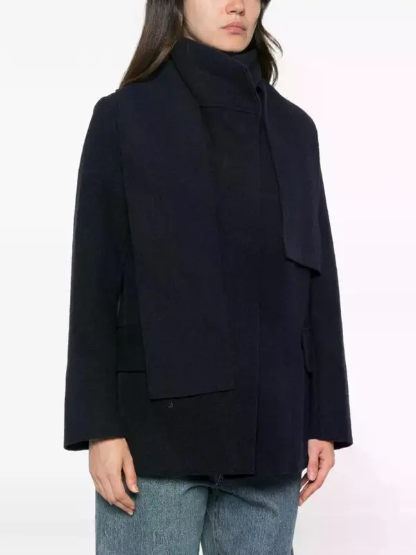 WHYCI Scarf-detail Flap-pocket Coat