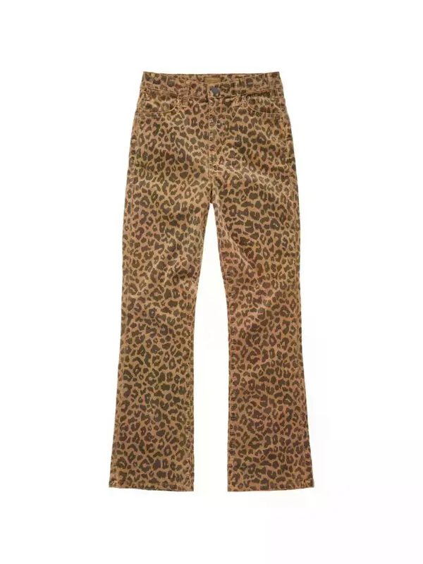 MOTHER The Hustler Flood Leopard-print Jeans