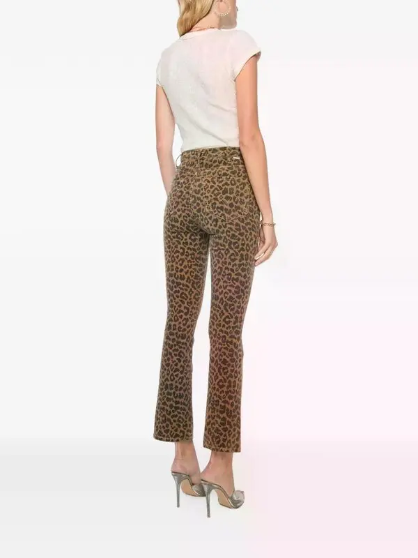 MOTHER The Hustler Flood Leopard-print Jeans
