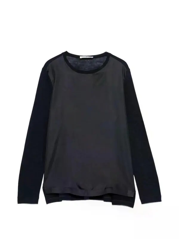 WHYCI Satin-panel Long-sleeve Top