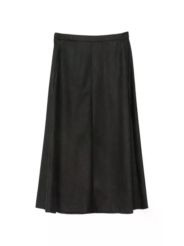 WHYCI Elasticated-waist Flared Midi Skirt
