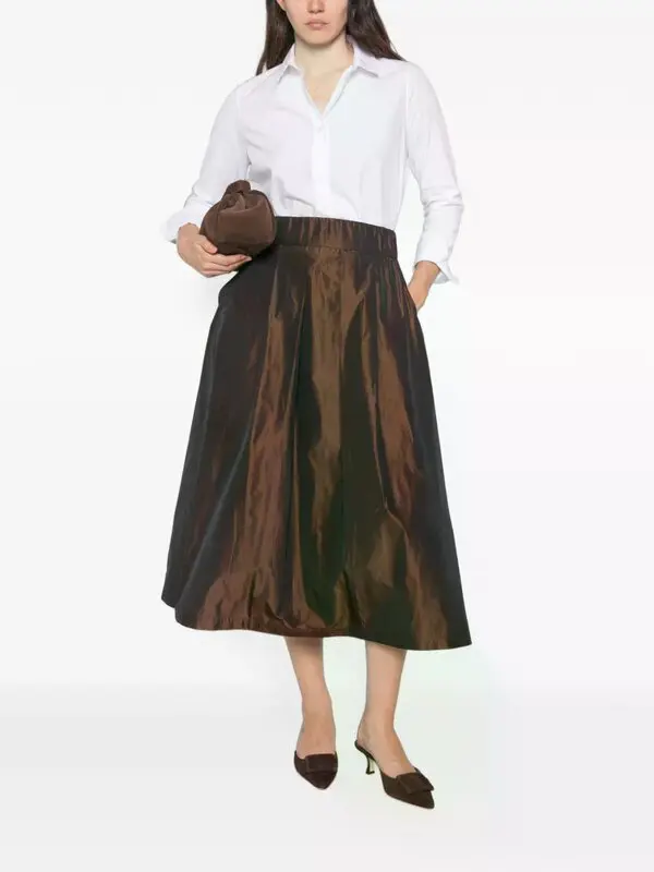 WHYCI Elasticated-waistband Midi Skirt