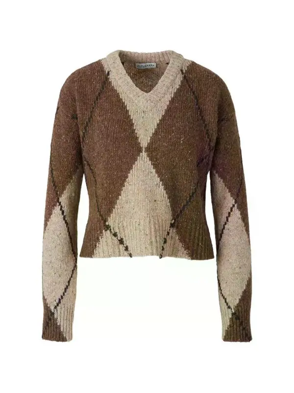 Altuzarra Parish Argyle-knit V-neck Sweater - Brown