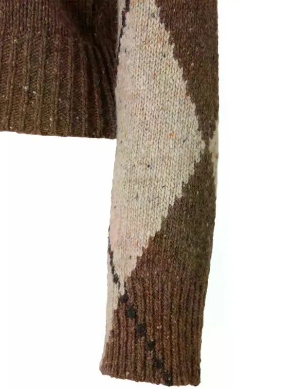 Altuzarra Parish Argyle-knit V-neck Sweater - Brown