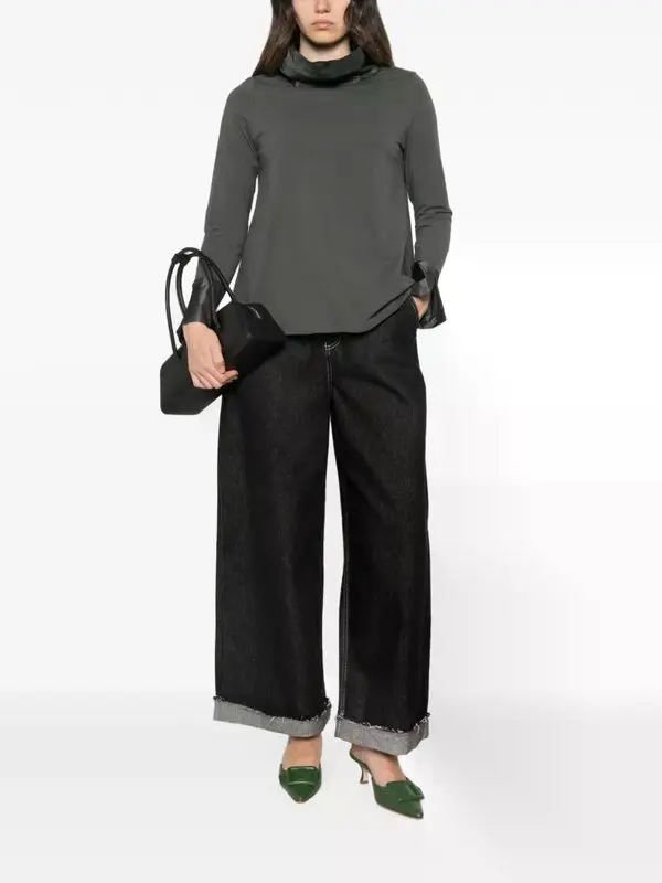 WHYCI High-neck Split-cuff T-shirt