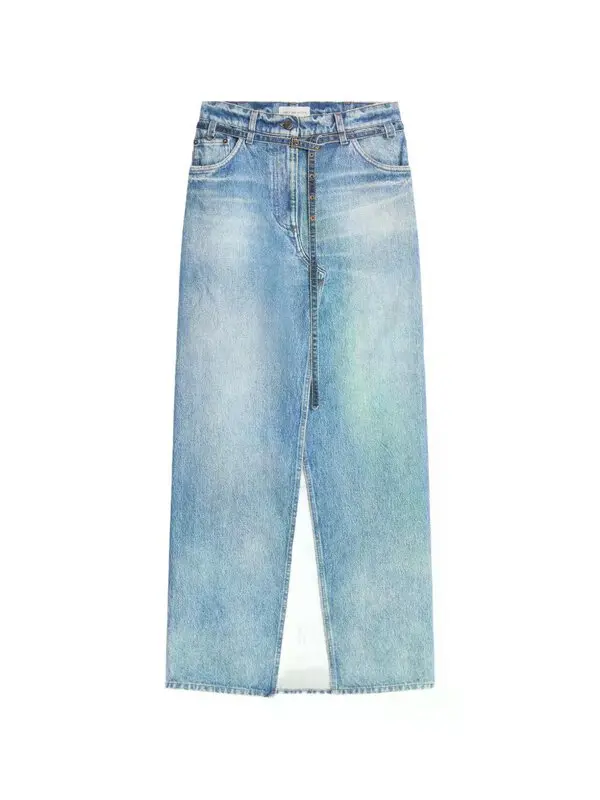 Dries Van Noten Long Denim Skirt - Blue