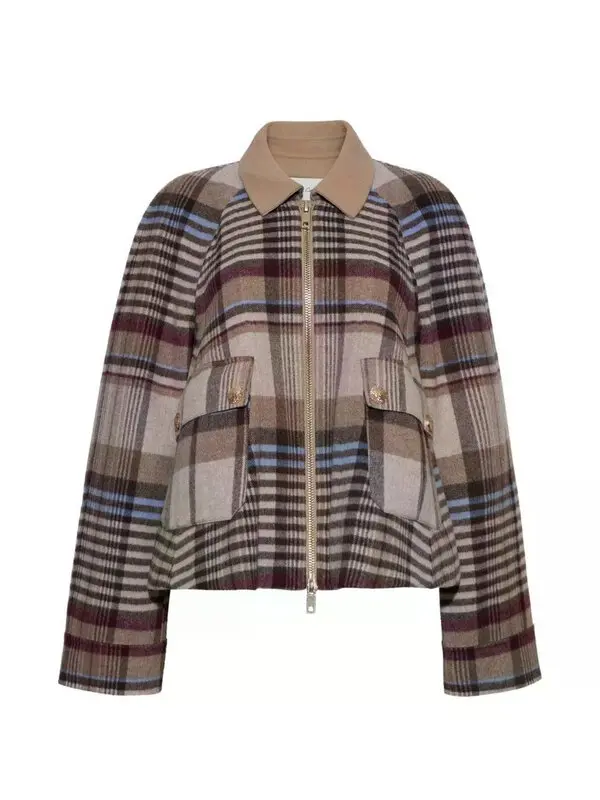 Cara Cara Andrew Plaid-check Jacket - Neutrals
